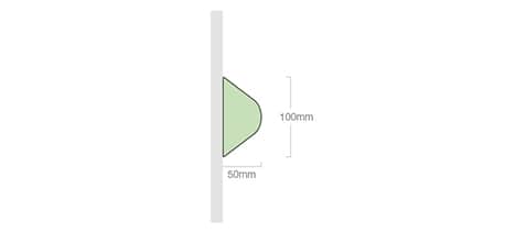 WGA100 - 100mm Wall Guard with Continuous Retainer - Hygienic Walls