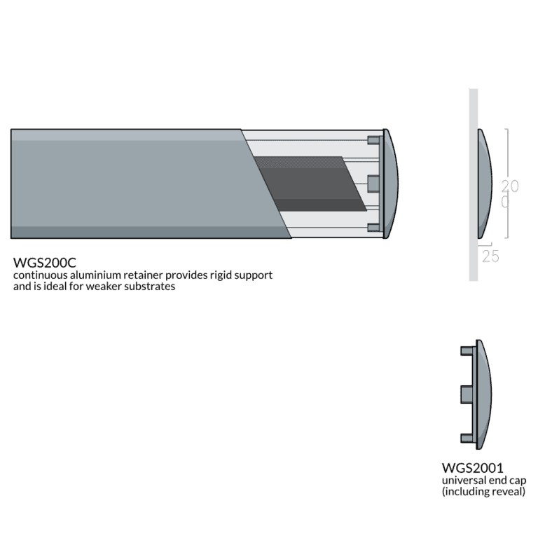 WGS200C - 200mm Wall Guard with Continuous Retainer - Hygienic Walls