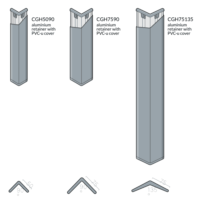 CGH7590 - 75mm x 75mm High impact PVC-u Corner Guards - Hygienic Walls
