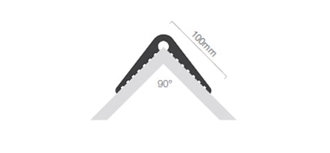 CGR119 - 100mm x 100mm Rubber Corner Guard - Hygienic Walls