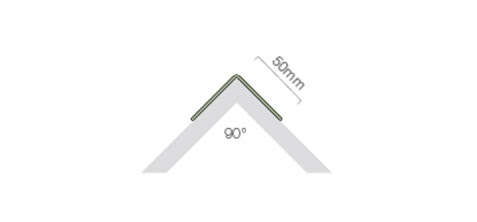 CGS5090T - 50mm x 50mm Standard PVC-u Corner Guard With Tape - Hygienic ...